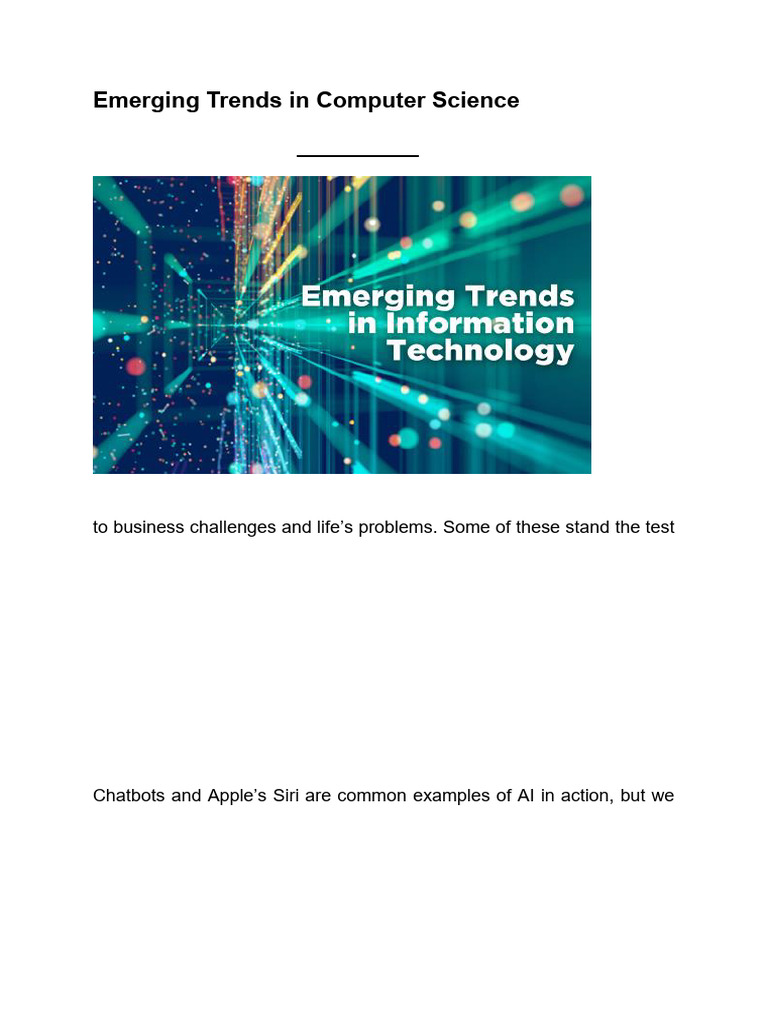 Emerging Trends in Computer Science | PDF | Internet Of Things ...