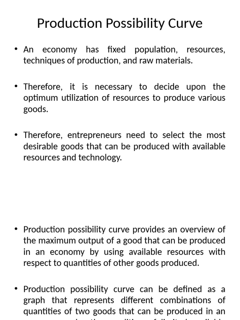 Production Possibility Curve | PDF | Trade | Microeconomics
