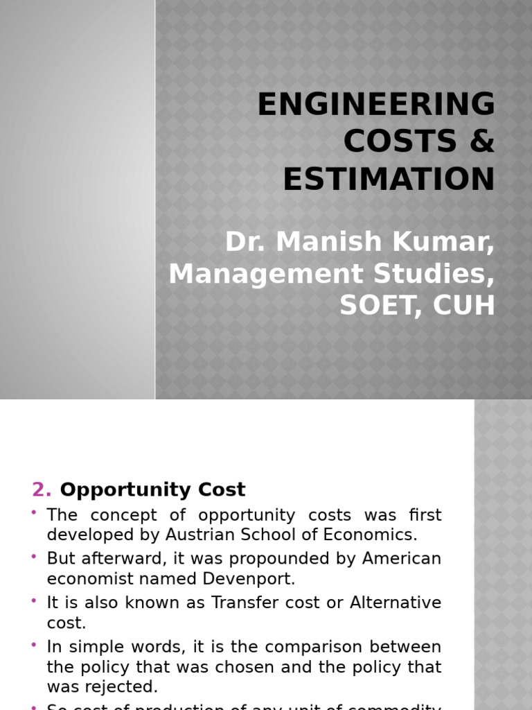 Engineering Costs & Estimation 2 | PDF | Cost Of Living | Average Cost