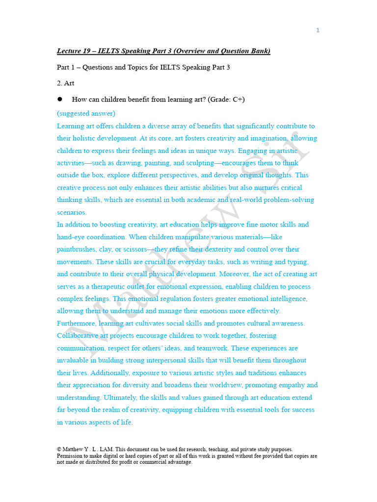 Lecture 19 - Speaking Part 3 Handout | PDF | Entrepreneurship | Creativity