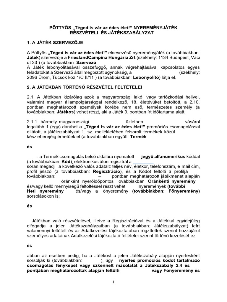 Jatekszabaly | PDF