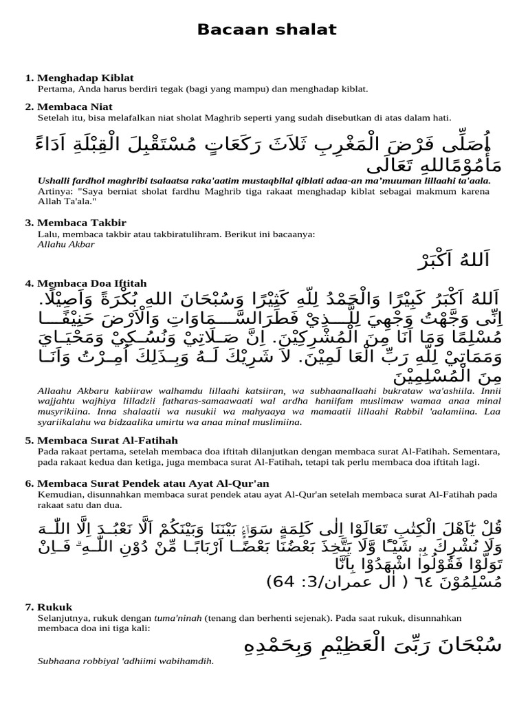 Bacaan Salat | PDF