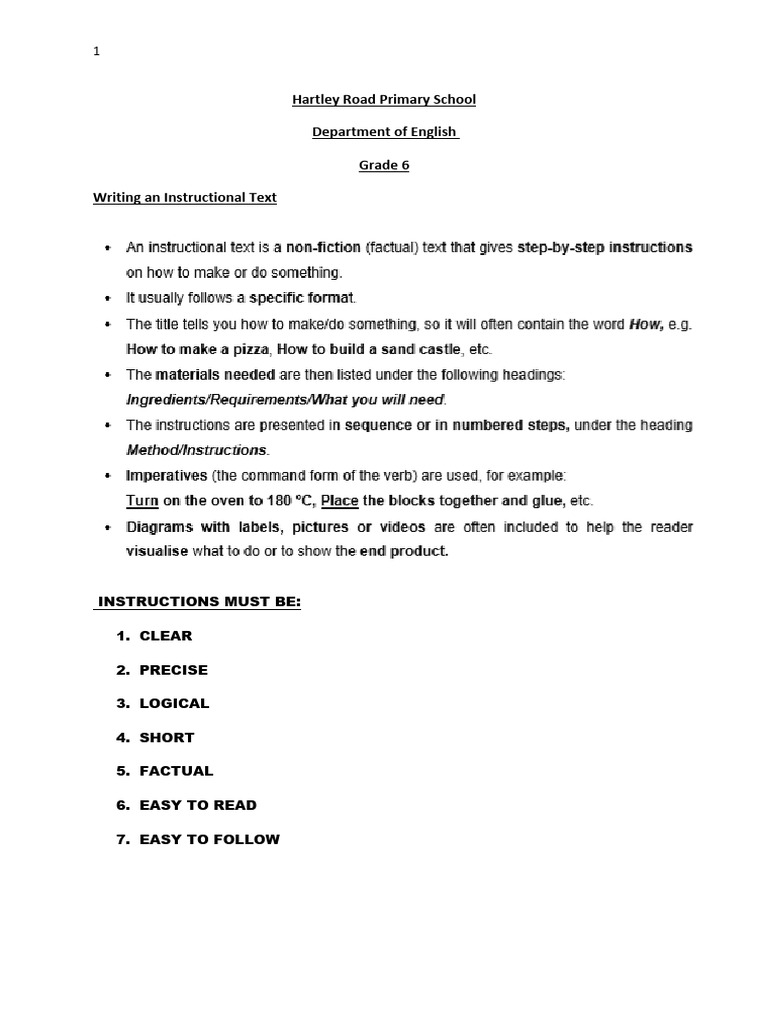 Grade 6 Instructional Text Guide | PDF