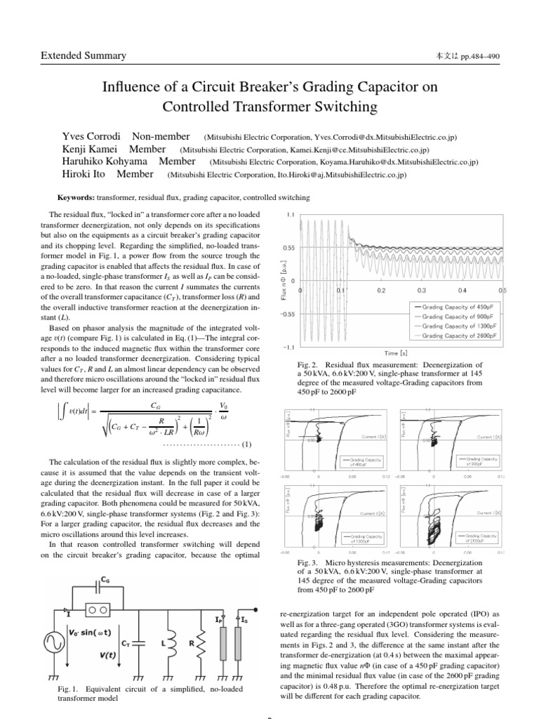 Paper On CB Grading Capacitors | PDF | Transformer | Capacitor