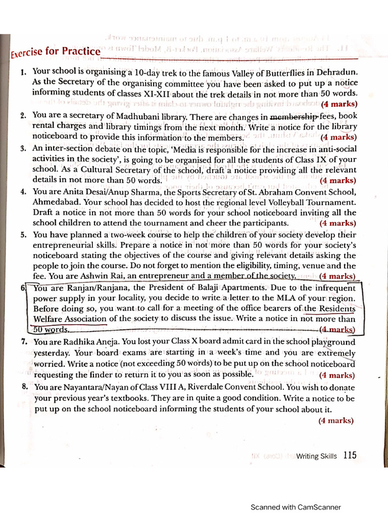 Notice Practice Questions | PDF
