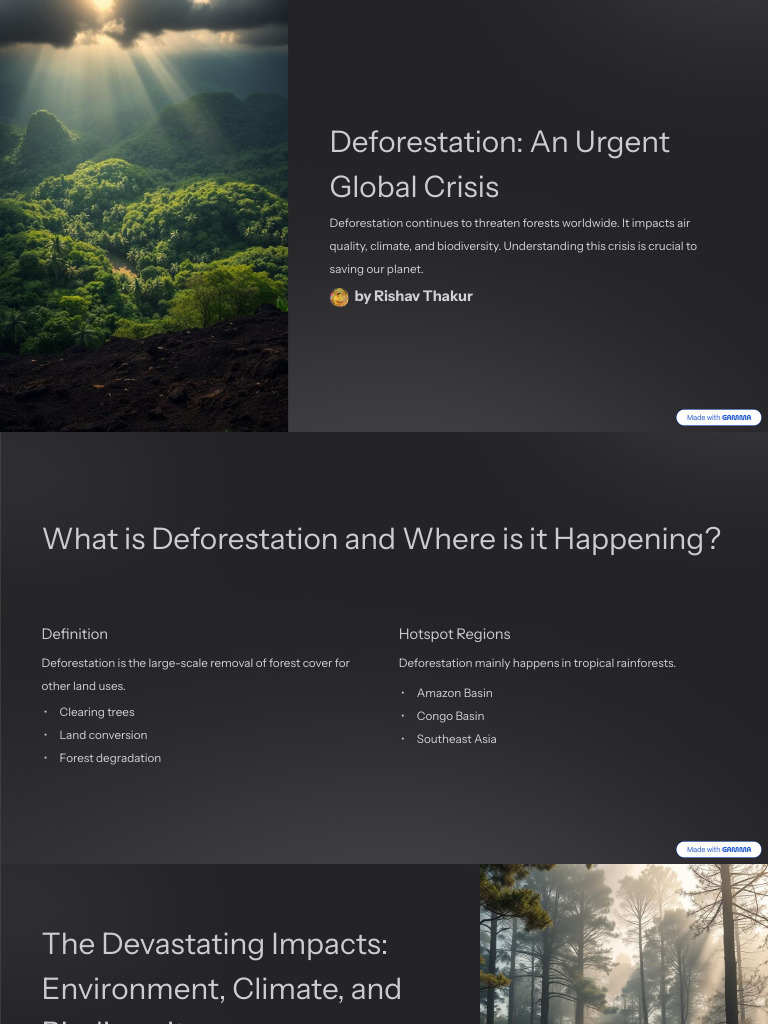 Deforestation - An Urgent Global Crisis | PDF | Deforestation | Forests