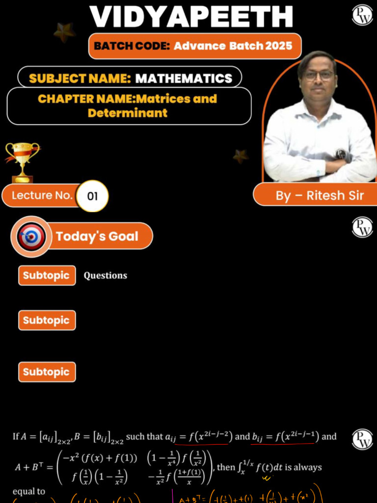Lec - 01 Matrices and Determinantupdated | PDF