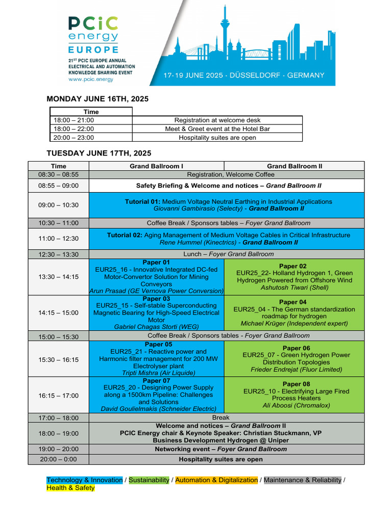 PCIC 2025 Event Schedule Overview | PDF | Electricity | Electric Power