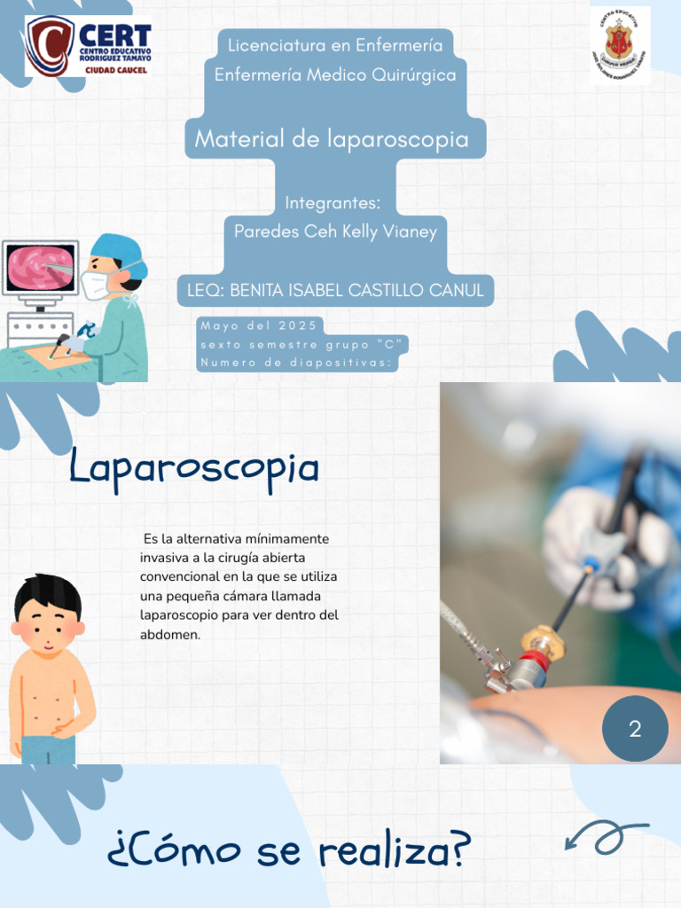Laparoscopia Presentacion Paredes Ceh Kelly | PDF | Cirugía | Medicina ...