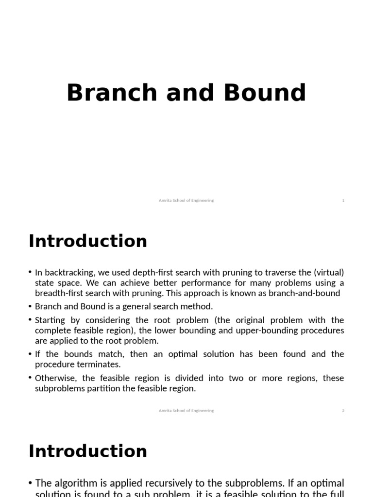 7 Branch and Bound Updated | PDF | Computational Complexity Theory | Discrete Mathematics