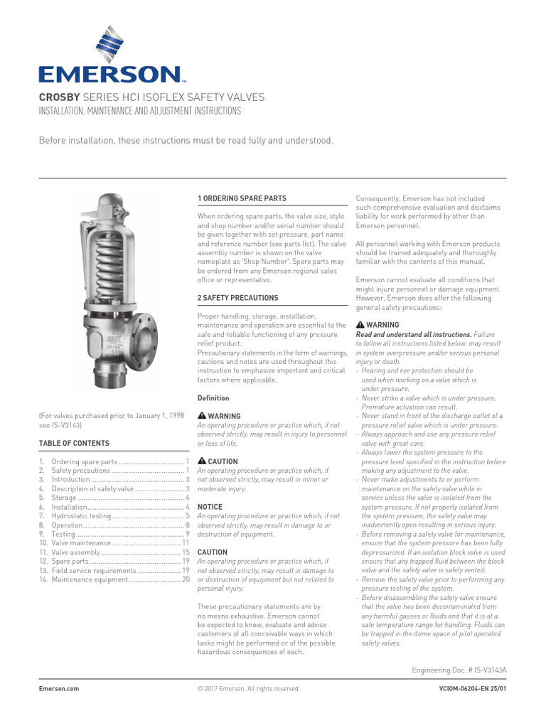 Manuals Style Hci Isoflex Safety Valves Iom Crosby en en 5196054 | PDF ...