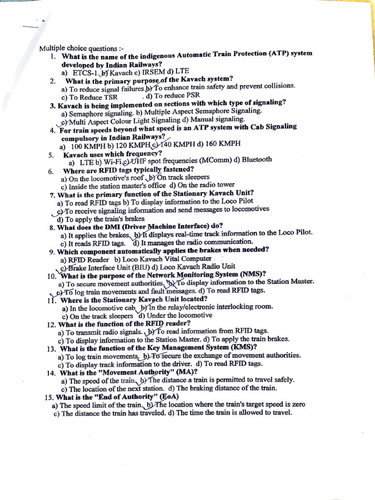 Kavach Short Question With Answer | PDF | Transport | Sustainable Transport