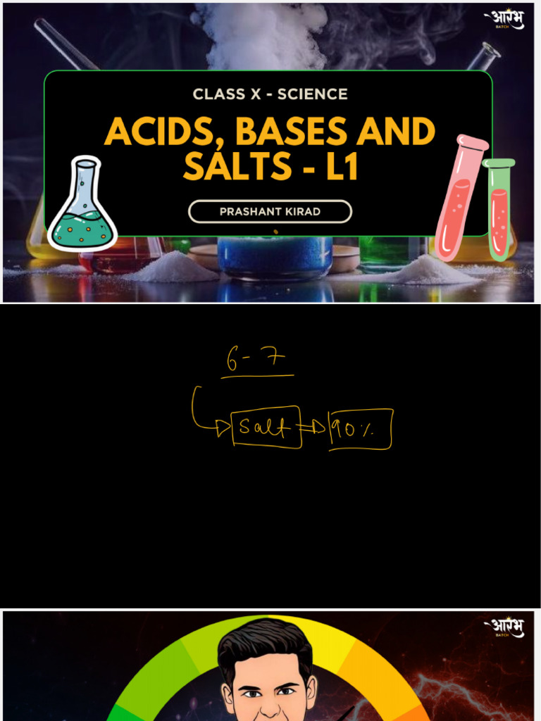 Acid, Base and Salt - L1 | PDF