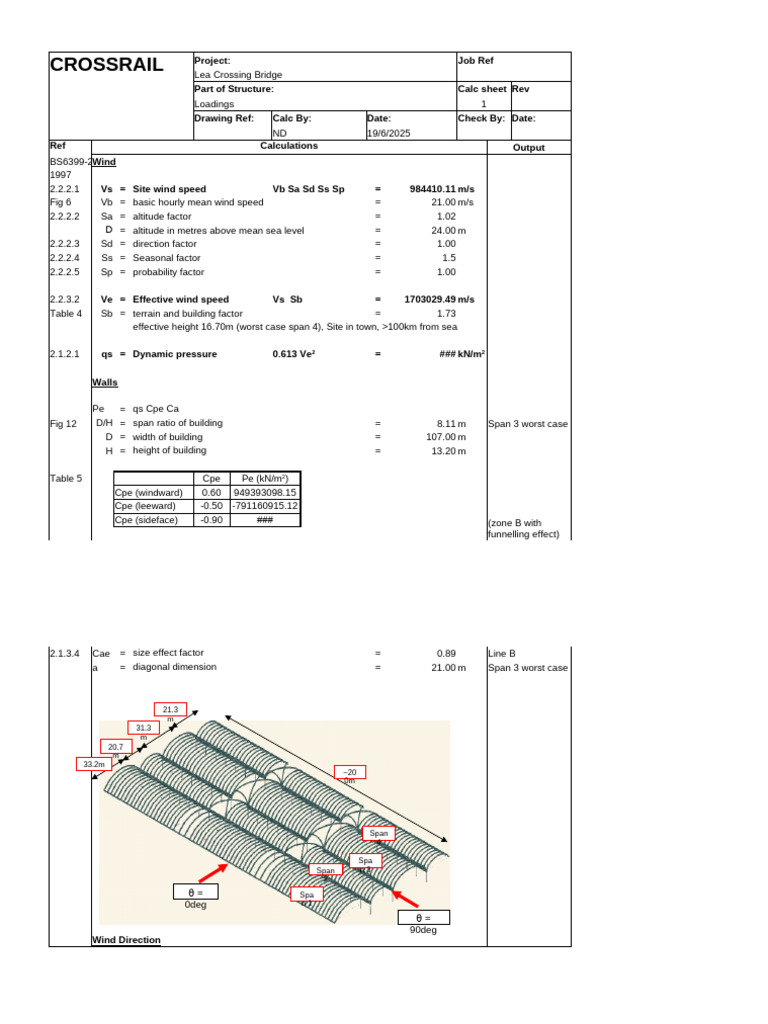Wind Load Calculation Spreadsheet | PDF | Windward And Leeward | Meteorological Phenomena