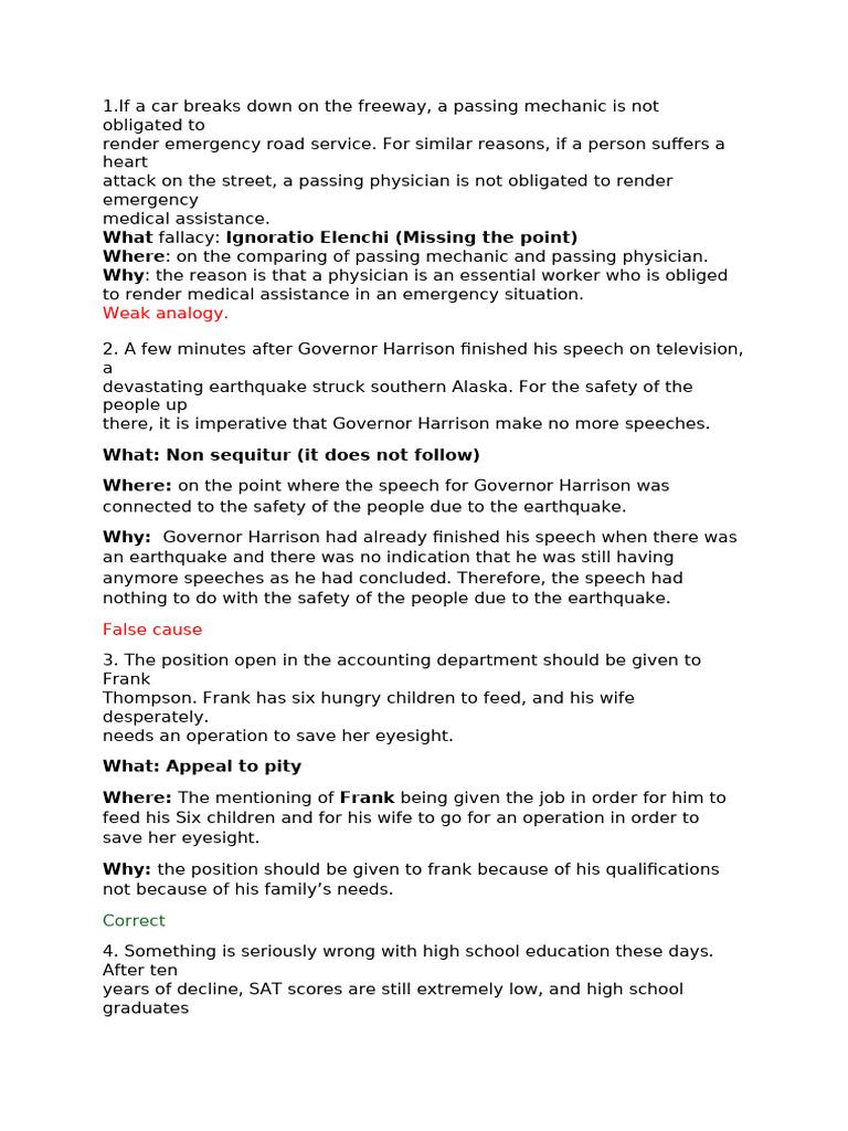 Common Logical Fallacies Explained | PDF | Fallacy