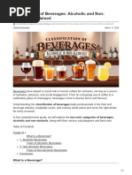 Classification and Categories of Beverages | PDF
