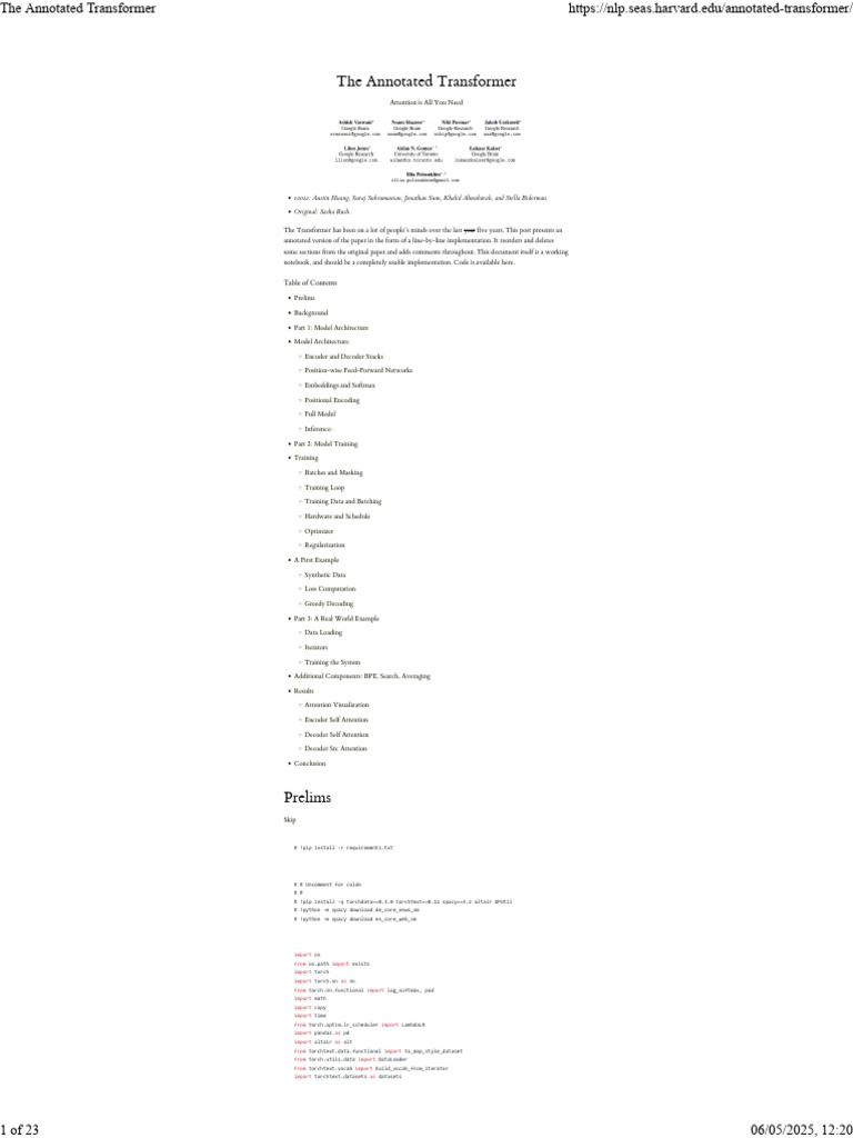 The Annotated Transformer | PDF | Mathematics | Applied Mathematics