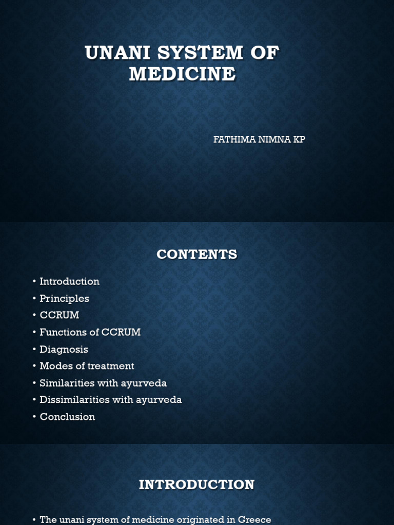 Unani System of Medicine001 | PDF | Ayurveda | Medicine