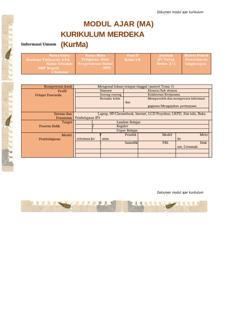 Modul Ajar Pencemaran Lingkungan Compress | PDF