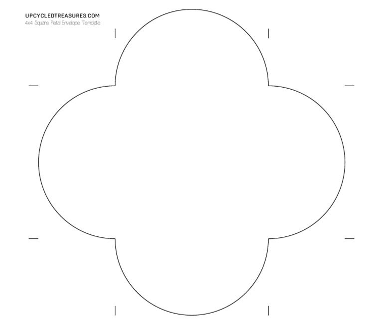 4x4 Square Petal Envelope Template | PDF