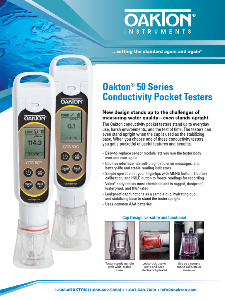 Oakton Series 50 Premium Testers Con 35634 55 65 | PDF | Ph | Parts Per ...