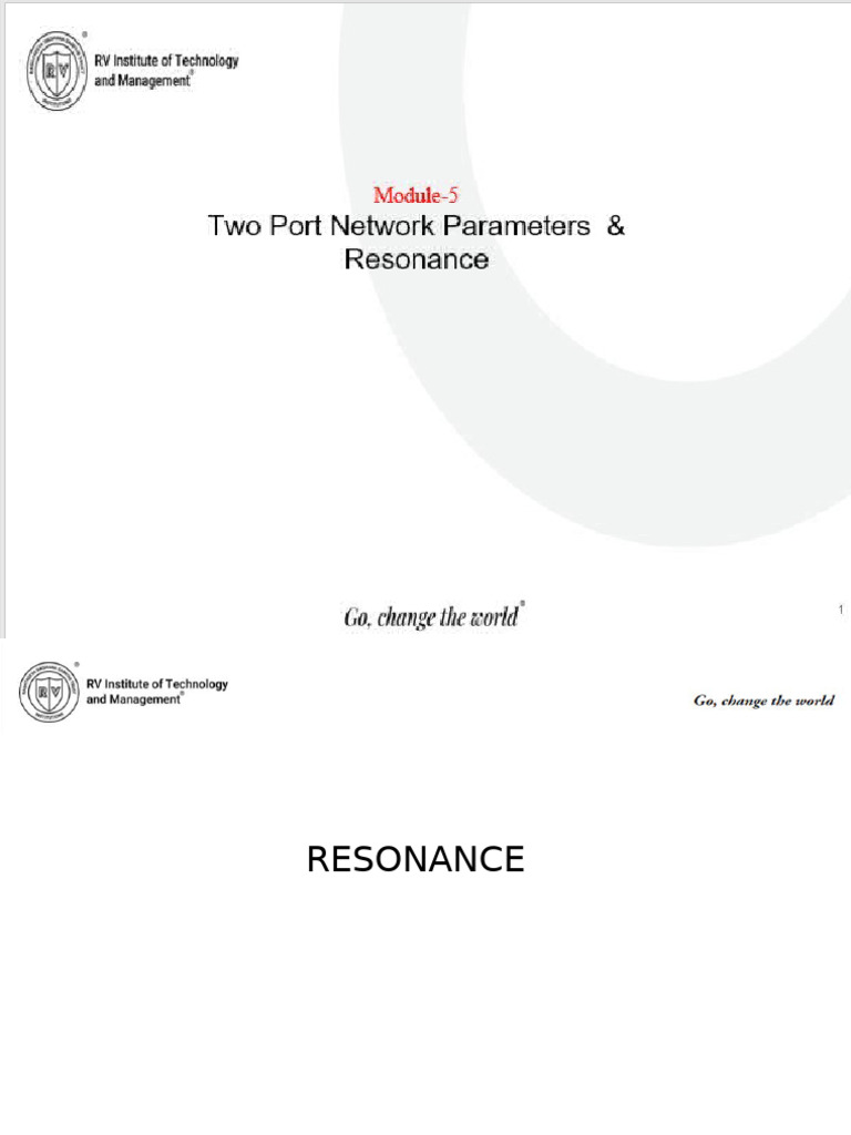 Unit5 Resonance Network Analysis | PDF