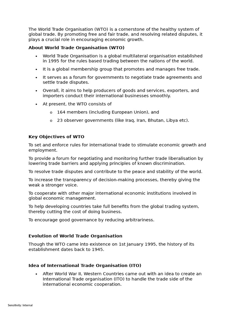 Overview of the World Trade Organisation | PDF | World Trade ...