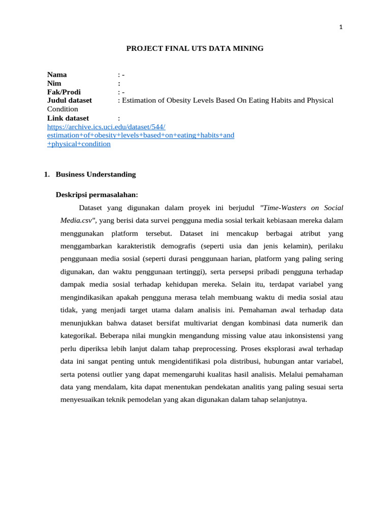 Project Final Uts Data Mining | PDF