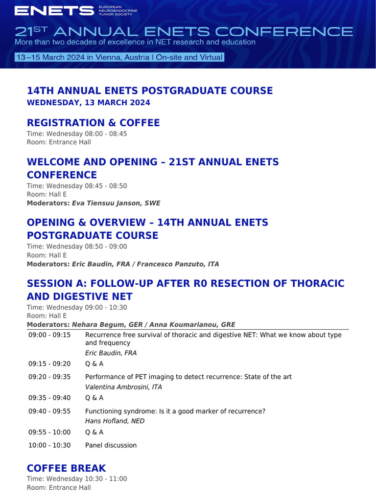 Enets Final Programme 2024 | PDF | Pancreatic Cancer | Medical Specialties