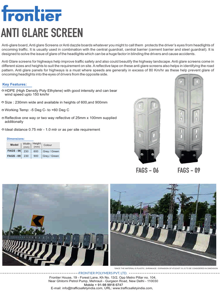 Highway Anti-Glare Screen Solutions | PDF