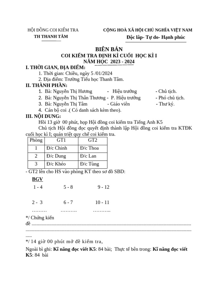 BB Kiểm tra Tiếng Anh K5 | PDF