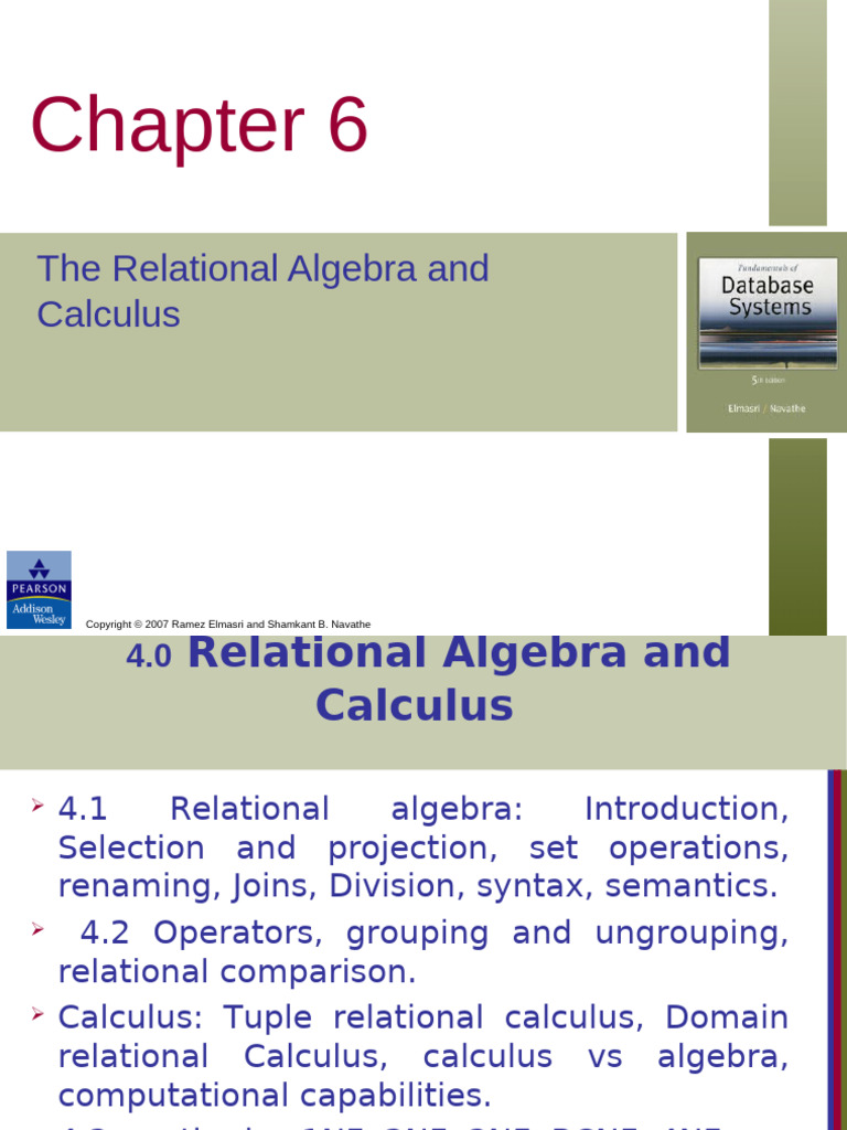 Chapter06-Relational Algebra | PDF | Relational Model | Relational Database