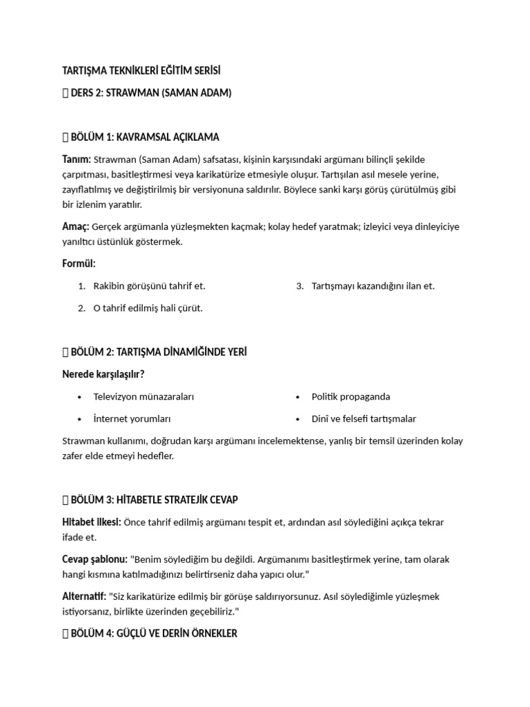 Ders 2 Strawman (Saman Adam) | PDF