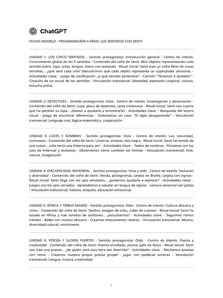 Fichas Senti Unidades | PDF | Ritmo