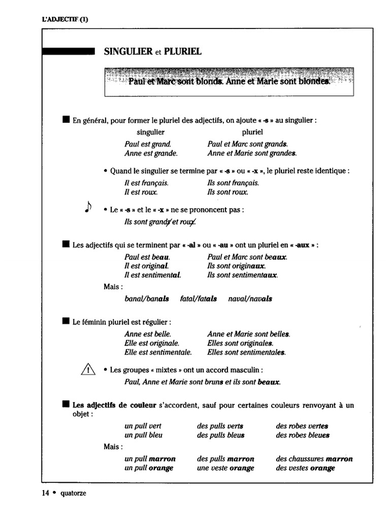 2 - Singulier Pluriel 14-15 | PDF