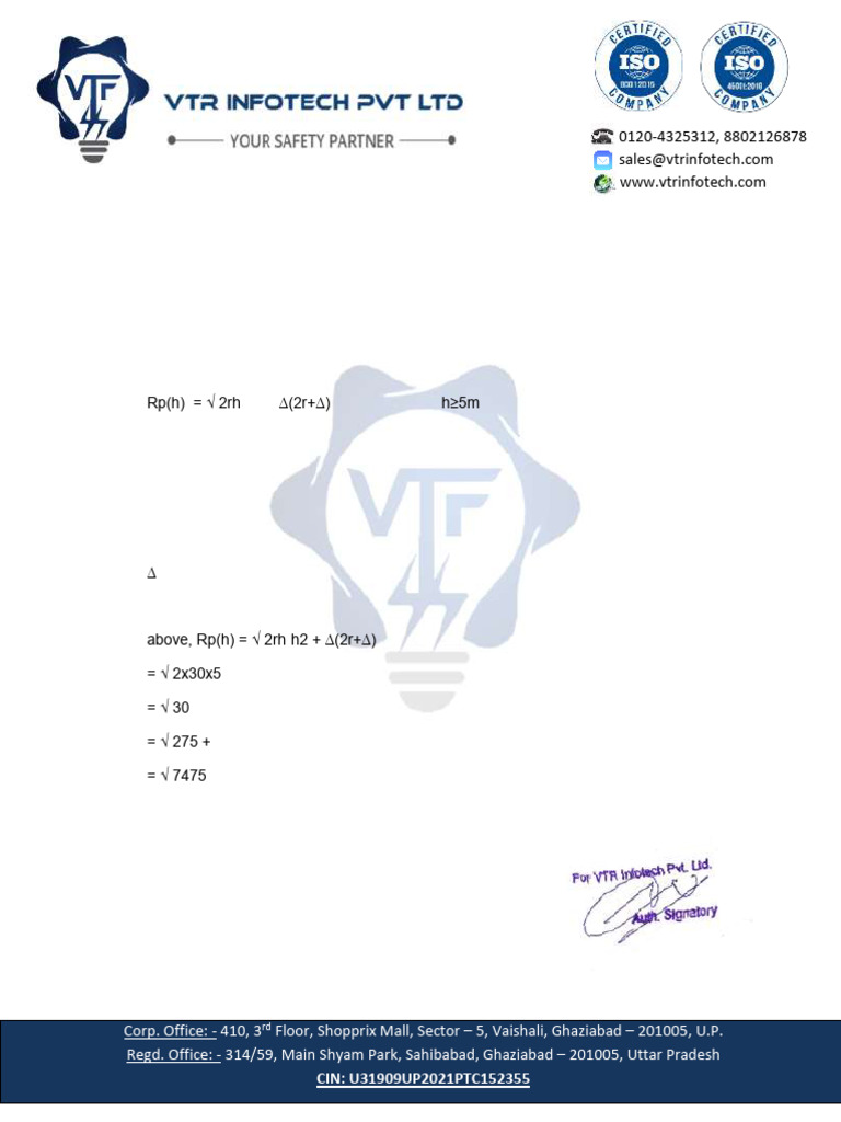 ESE Lightning Arrester Radius Calculation Sheet - 86 M at Level II | PDF