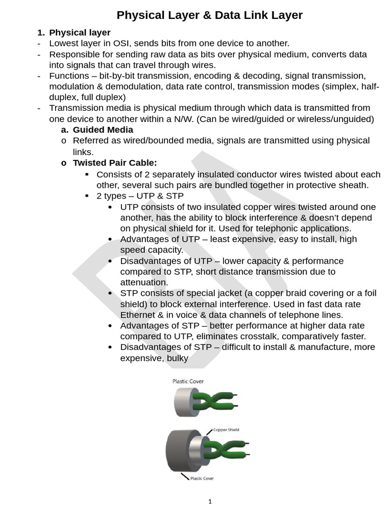Physical Layer & Data Link Layer | PDF | Transmission Medium | Ethernet
