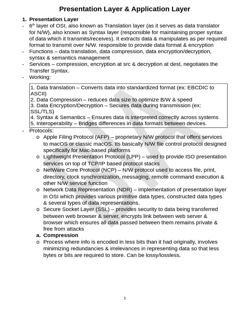 Data Compression in Presentation Layer | PDF | Data Compression ...