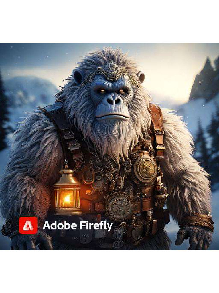 Firefly - A Steampunk-Inspired Yeti With Gears and Pipes Embedded in Its Fur, Steam Rising From ...