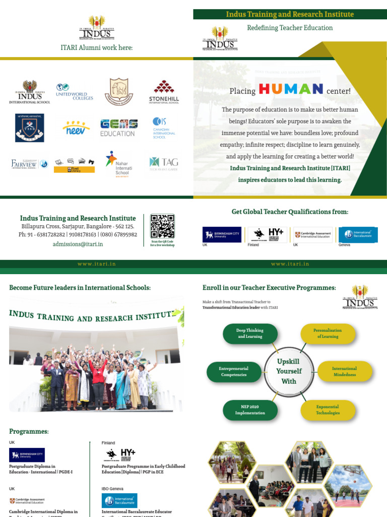 Transformational Teacher Programs at ITARI | PDF | Qualifications ...