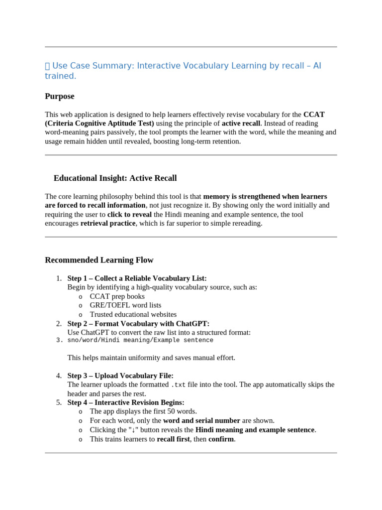 Vocabulary Learning by Recall | PDF | Recall (Memory) | Vocabulary