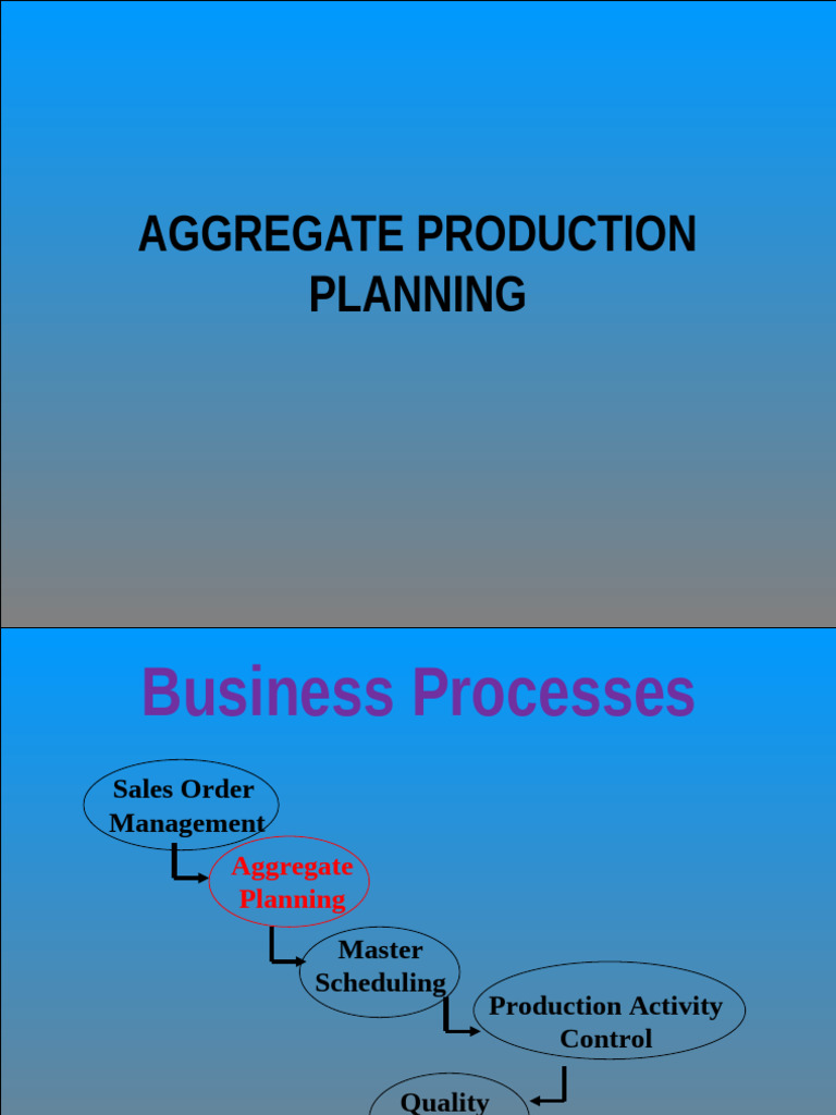 Aggregate Production Planning and Master Production Scheduling | PDF ...