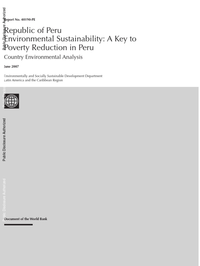Republic of Peru Environmental Sustainability | PDF | Air Pollution ...