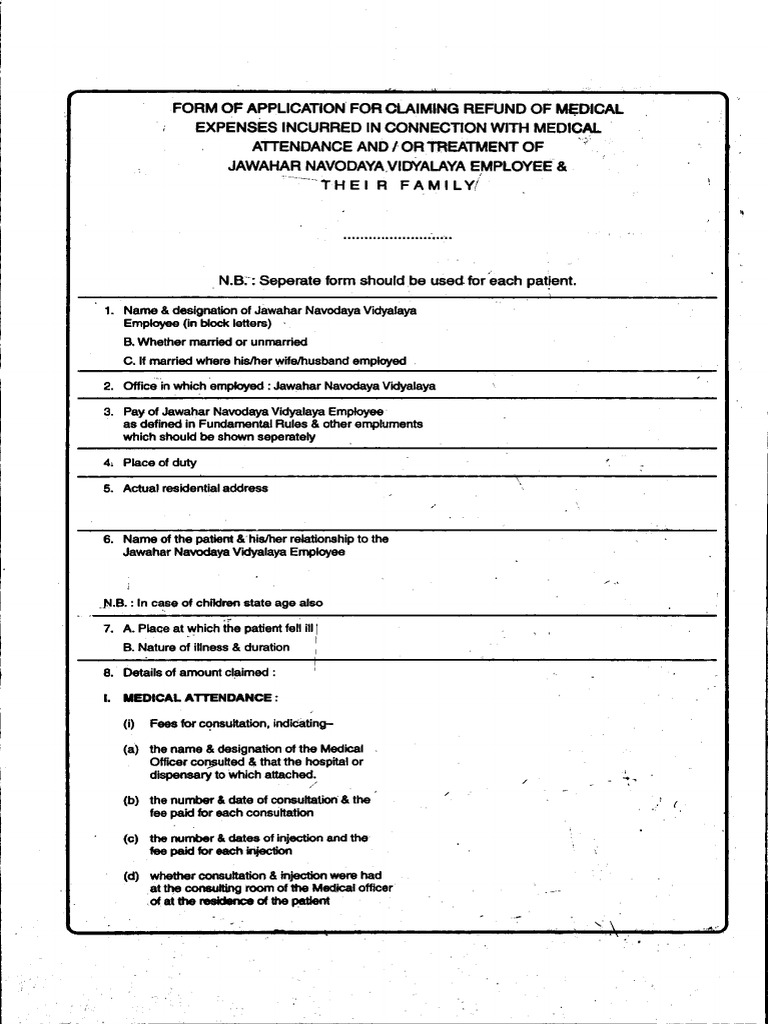 Medical Form A & B | PDF