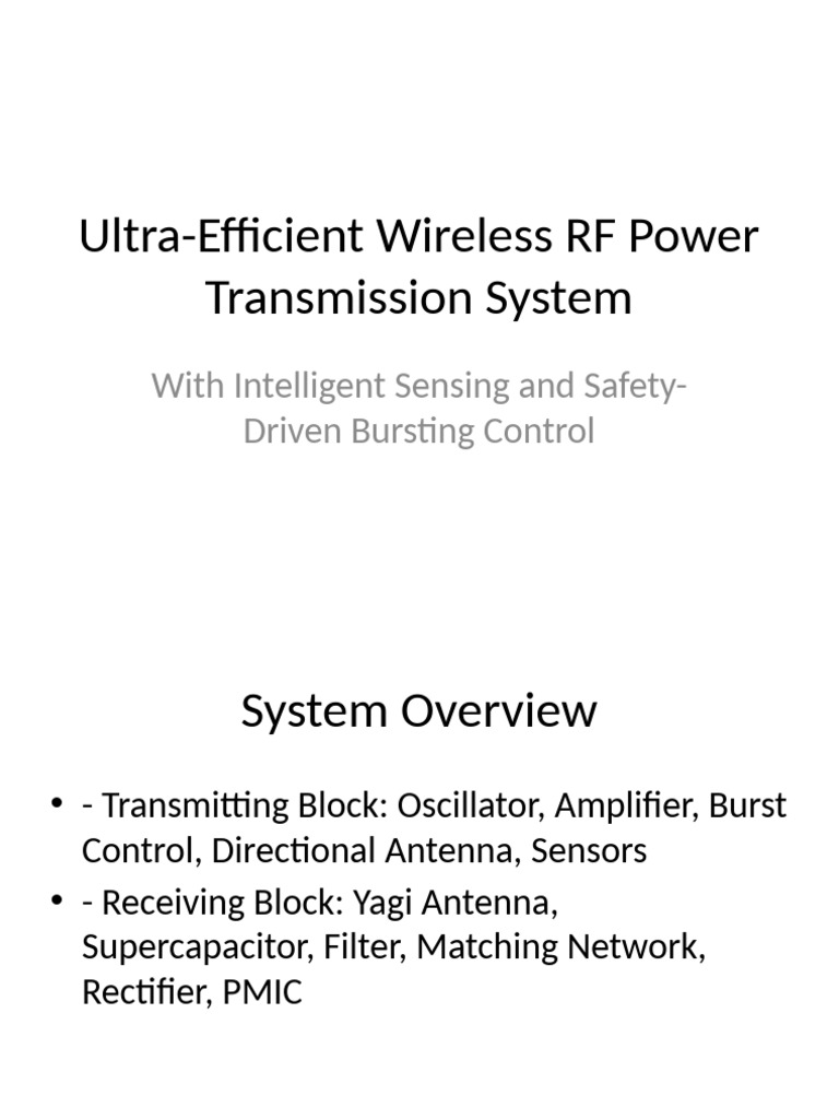 Efficient RF Power Transmission System | PDF