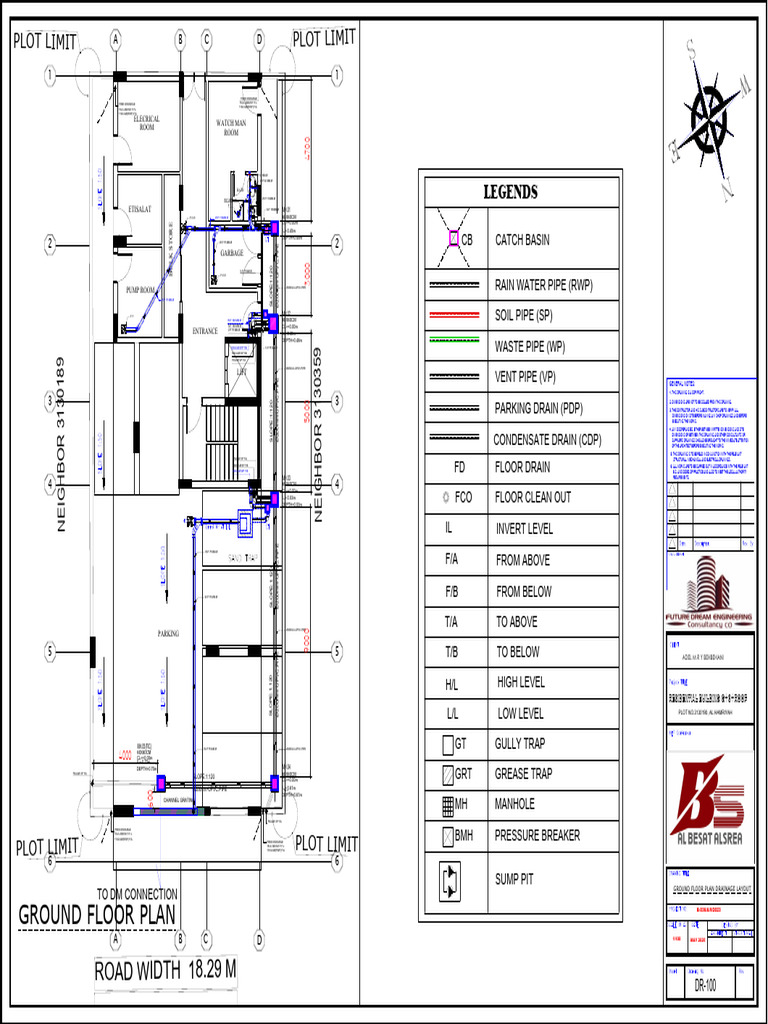 Ground Floor Drainage & Water Supply Plan | PDF | Storm Drain ...
