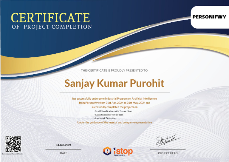 Project Completion Certificate | PDF