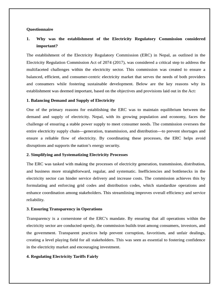 Electricity Regulatory Commission Act | PDF | Market (Economics ...