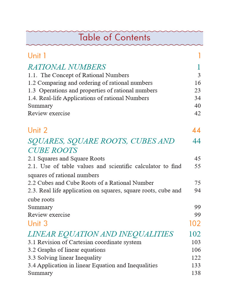 Math g8 Stud Book Print | PDF | Numbers | Rational Number