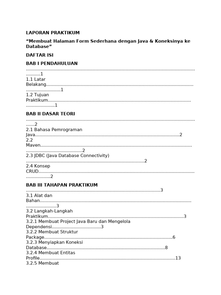Form Java DB Laporan | PDF